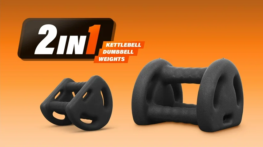 Ola Fitness 2 In 1 Weights Dumbbells Kettle-bell 11lb Triangle Neoprene ...