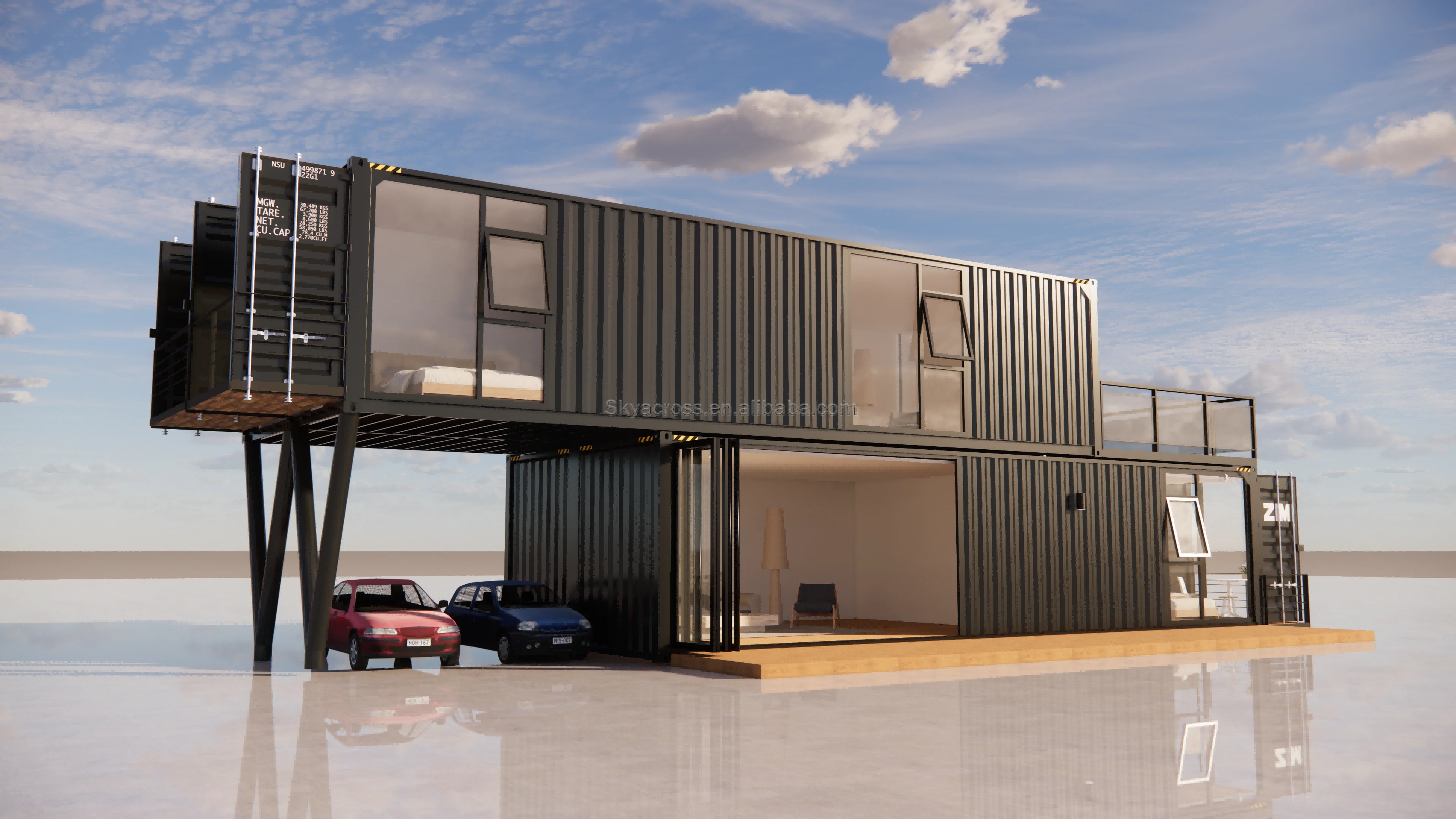 40ft 20ft Glass Wall Luxury Container House - Portable Home