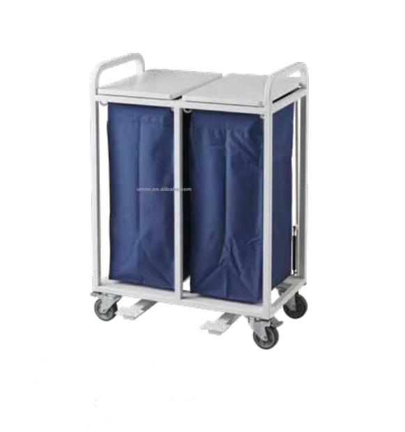 Hotel Laundry Hamper Trolley Linen Trolley Foot Pedal with Soft Closed ...