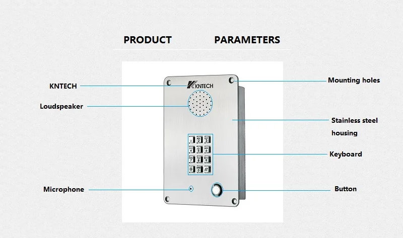 Kntech Industrial Intercom System Stainless Steel Robust Intercom Ip65 ...