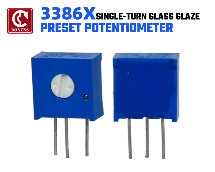 3386MP Trimmer Potentiometer 25K to 100K with Knob, Cermet Material ...