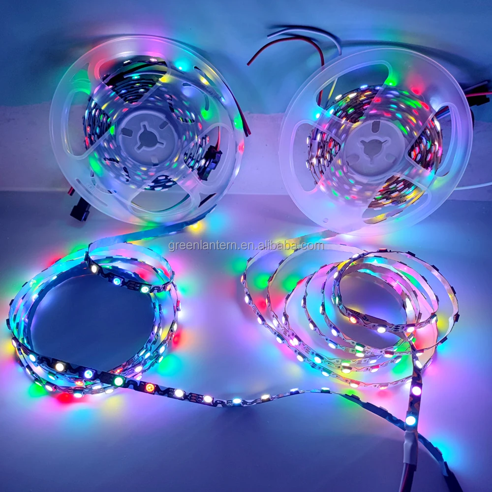 6mm Full Color Led Strip Ws2812b 60leds/m Rgb Addressable Flexible Spi ...