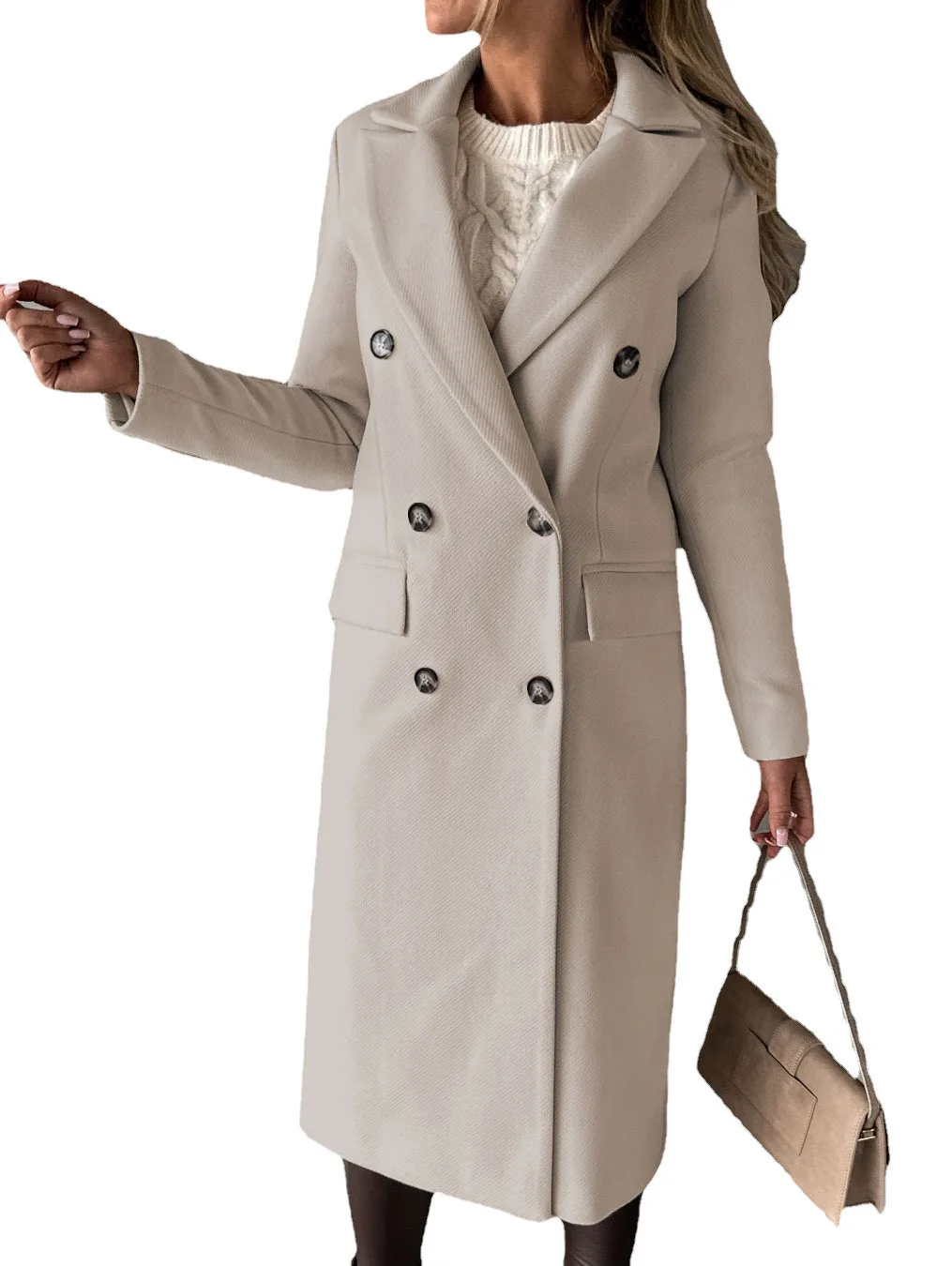 Customized Wool Ladies Polyester Overcoat - Winter Trench Coat