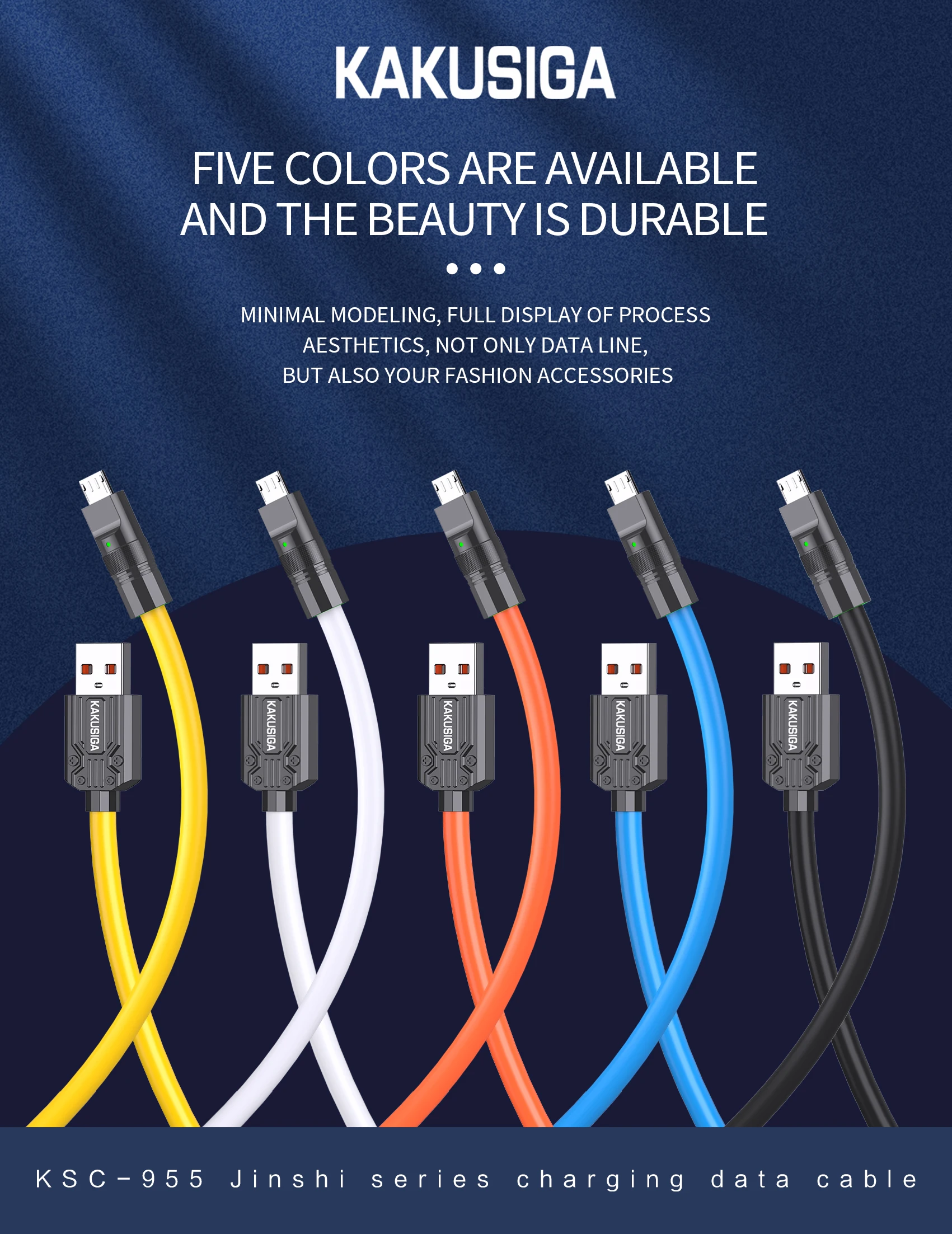 KAKUSIGA KSC-955 JINSHI Smart Charging Cable - 2.4A Fast Charge