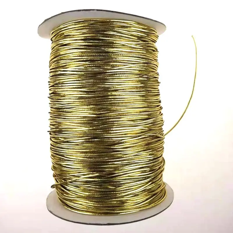 Whole Sell 1mm 1.5mm 2mm 3mm Metallic Gold Silver Shiny Elastic String ...