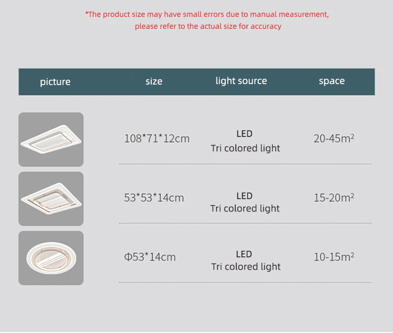 Modern LED Bedroom Bladeless Ceiling Light Dimmable Square Mounted Full ...