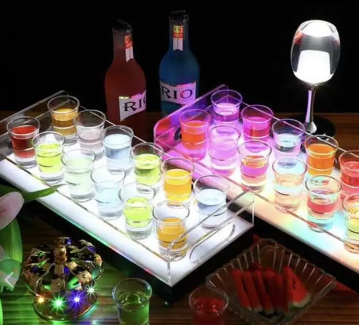 2024 Bar Service Led Shot Glass Tray - Sustainable & Customizable