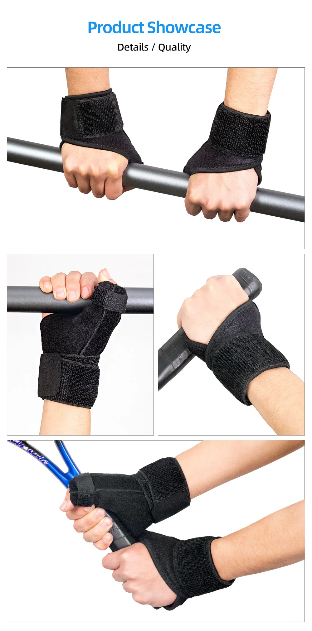 Adjustable Anti-sprain Thumb Protection Gloves Breathable Sports ...