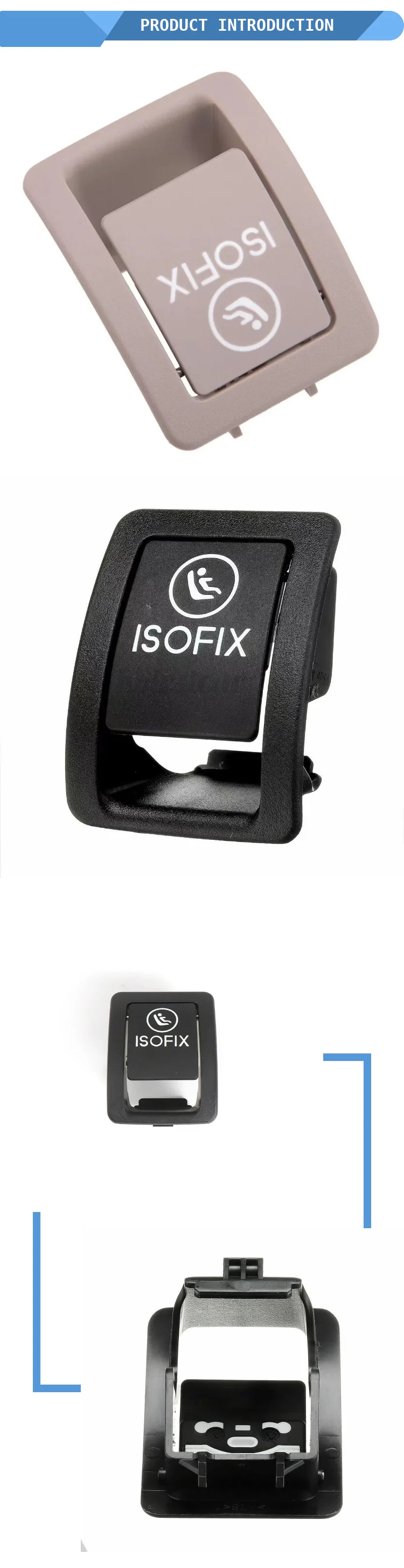 2059200513 For Mercedes W205 Car Rear Seat Hook Isofix Cover Child ...