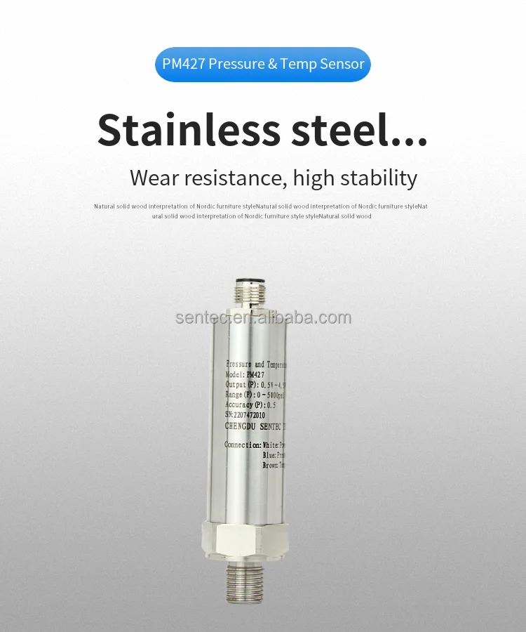 SENTEC Temperature and Pressure Transducer Hydrostatic Industrial Absolute 0-10Mpa air 4-20Ma ...