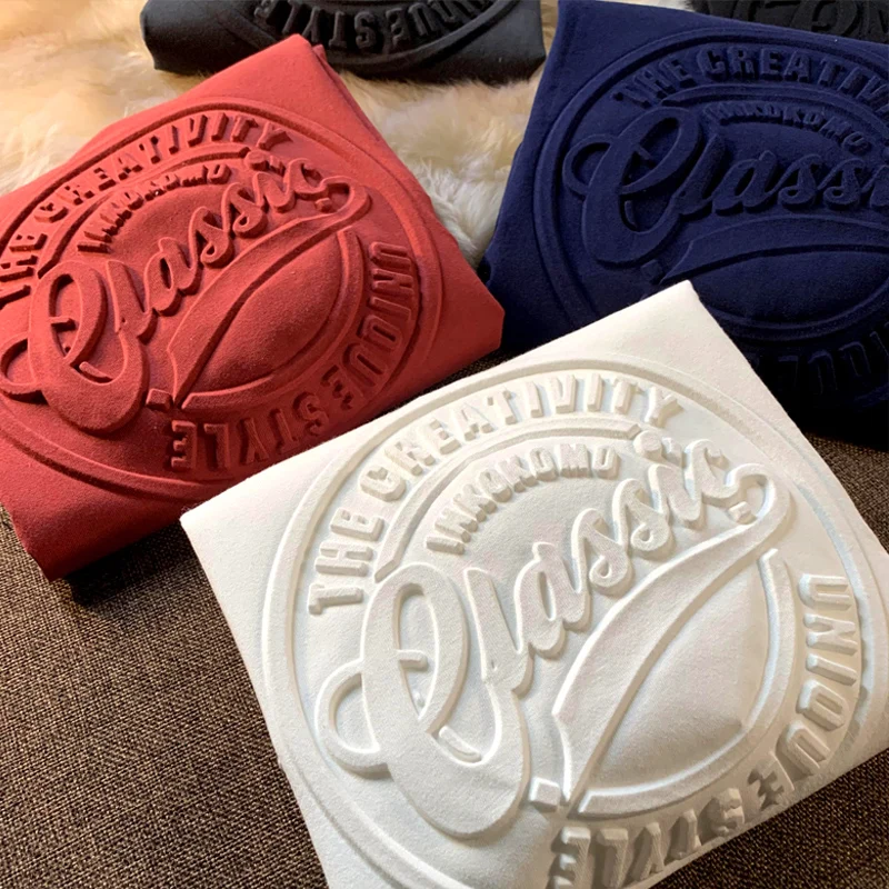 Custom Logo High Quality 3D Embossed Men's T-shirts