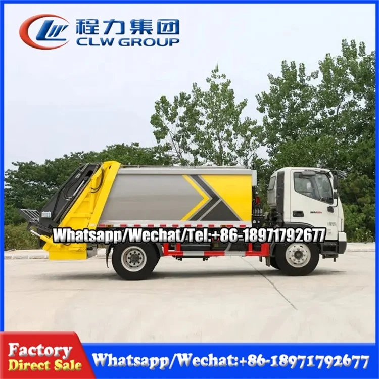 China Foton Compactor Garbage Truck 4x2 8 Tons Compressed Garbage For ...