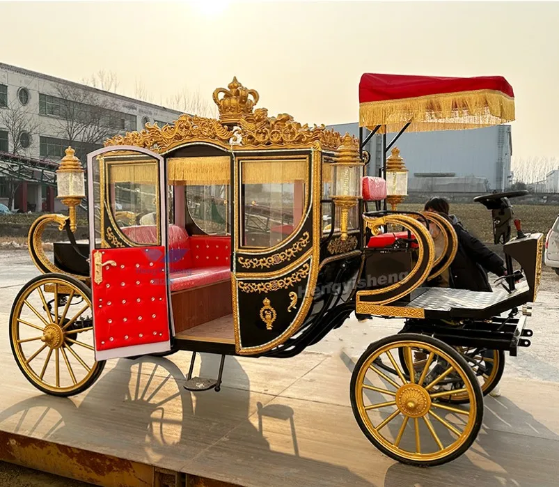 Elegant Wedding Limousine - Golden Horse Carriage Fairytale