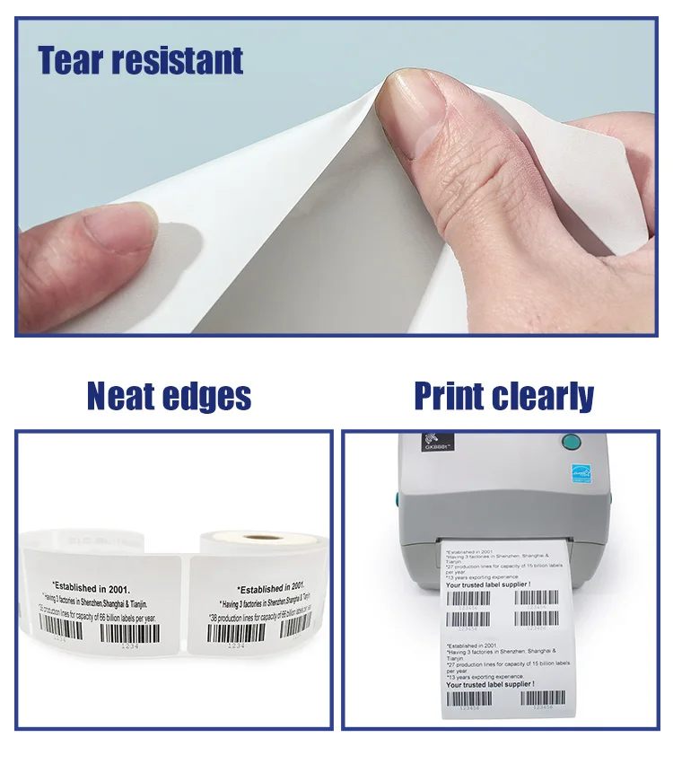 Thermo Eco Thermal Synthetic Paper Label Material For Shipping Printing ...