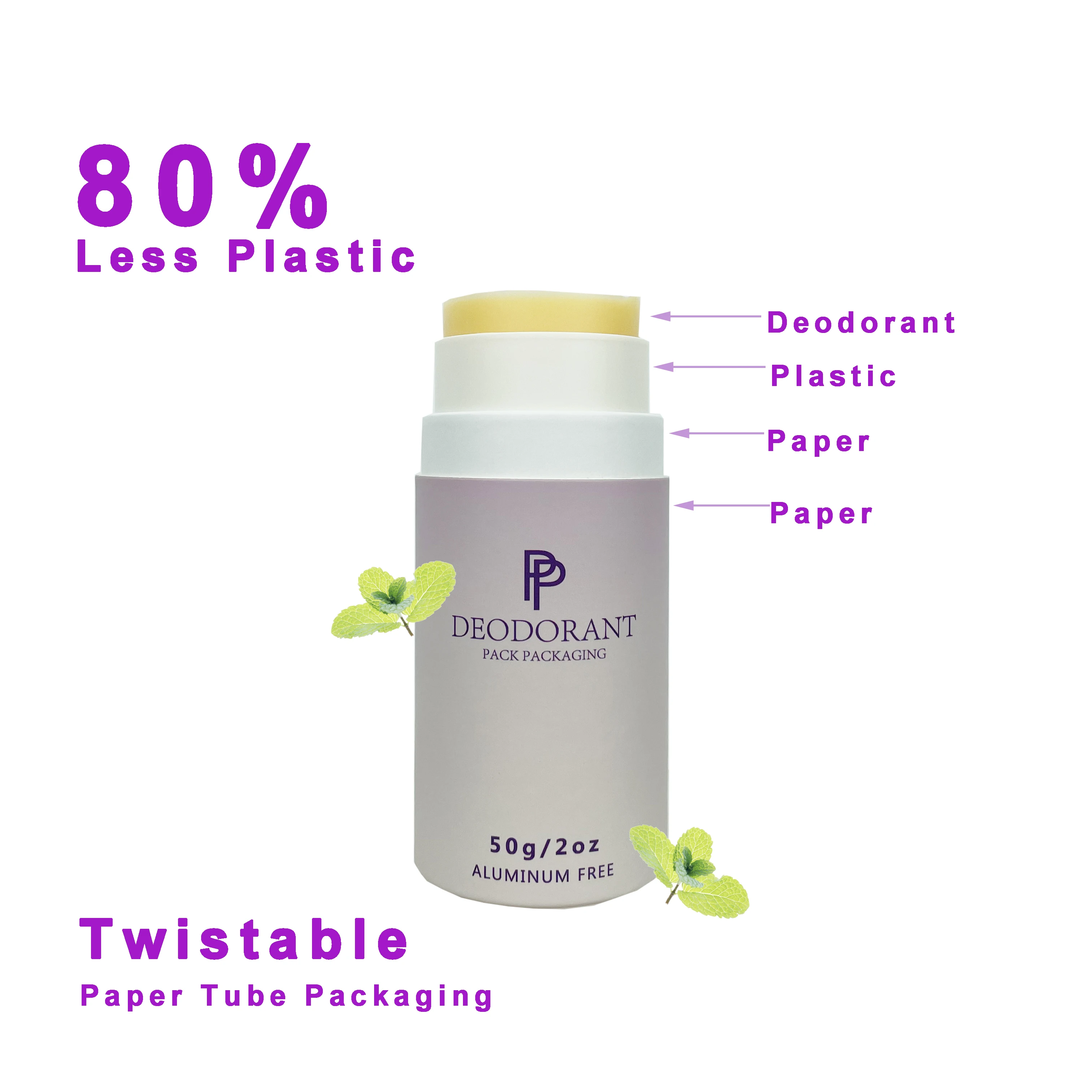 Custom Design Deodorant Fragrance Stick Packaging Twist Up Paper Tube ...