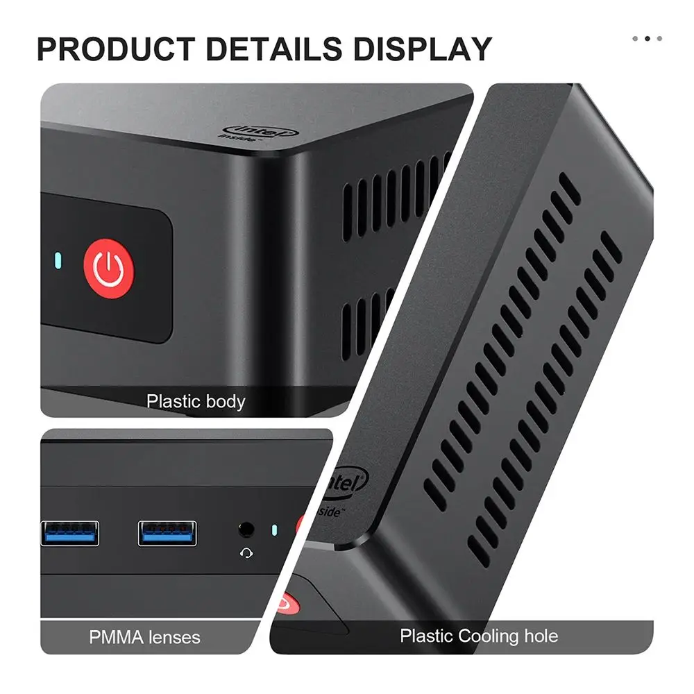 Gkmini Intel Celeron J4125 8gb 256gb M2 Sata Ssd Win11pro Os Ddr4 Two ...