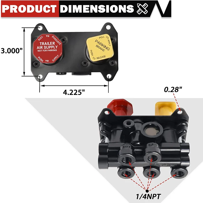 American Heavy Duty Trailer Brake Valve for Volvo & Western Star