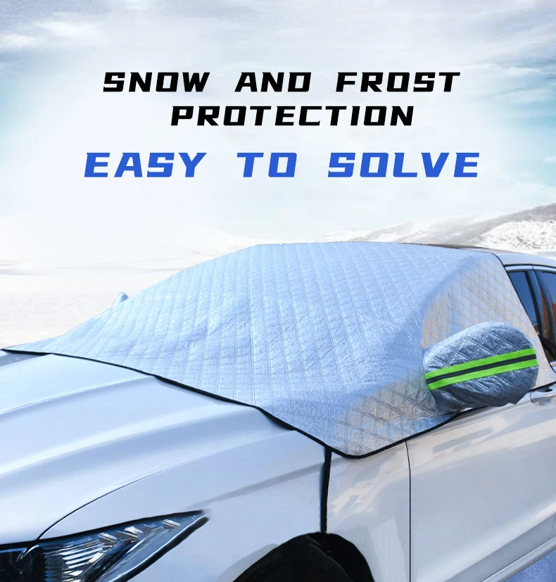 Car Snow Shield Sunshield Snow Proof Half Cover Aluminum Foil Car Front ...