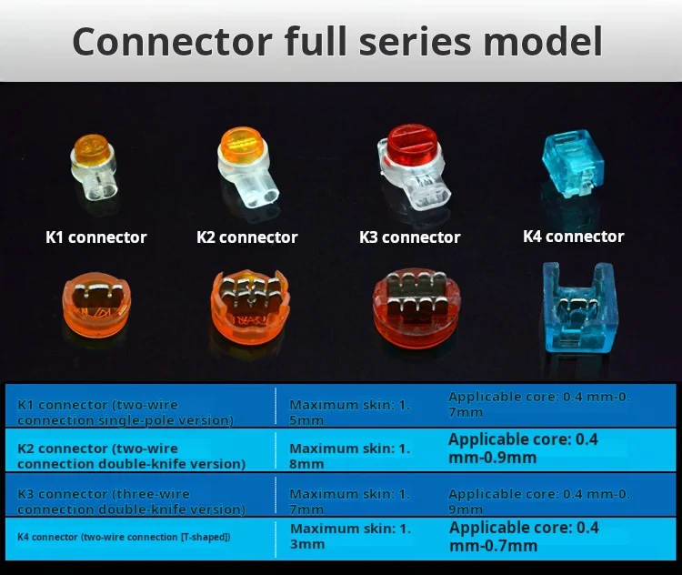 K1 K2 K3 connector Pure copper double blade connection Subnet cable ...