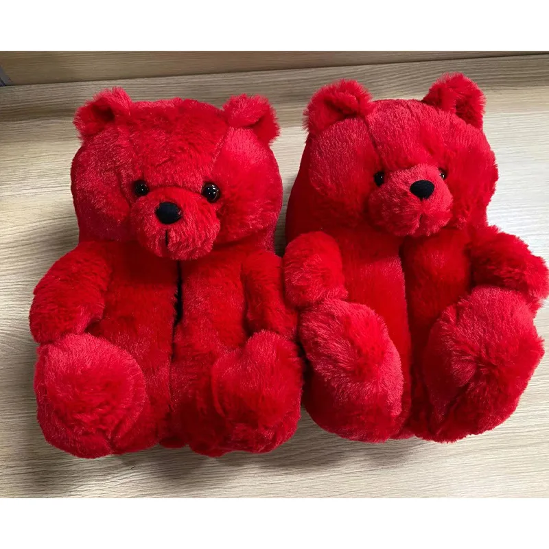 Custom Indoor Outdoor Teddy Bear Plush Slipper Oem Rainbow Teddy Bear ...