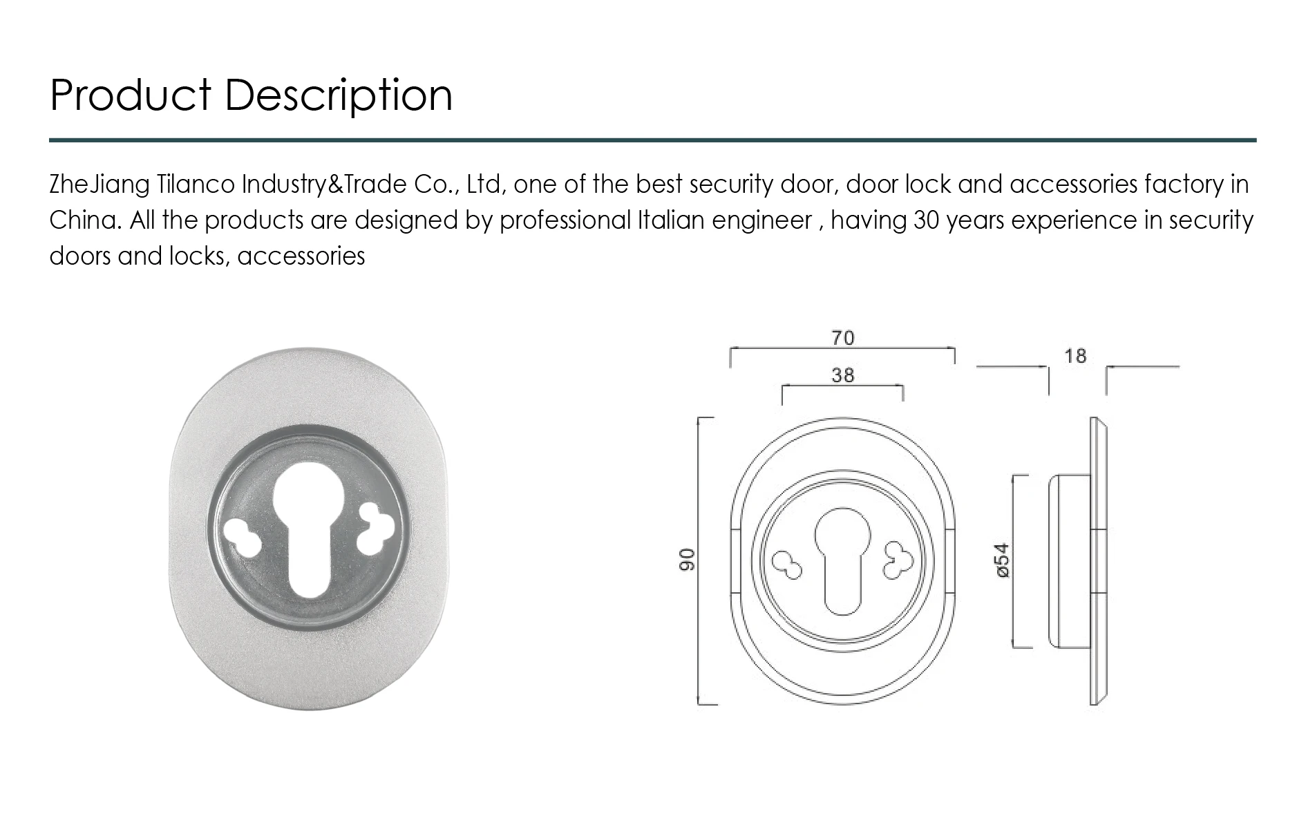 Italian Style Aluminum Lock Protector Mortise Lock Key Hole Escutcheon ...