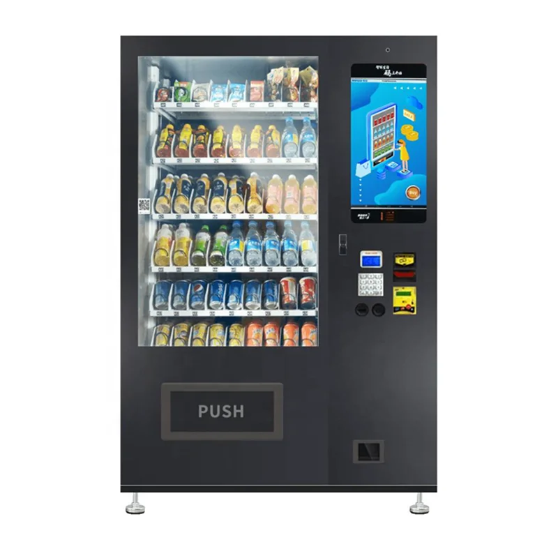Hot Sale Black Color Vending Machine Snack And Drinks Combo Vending ...