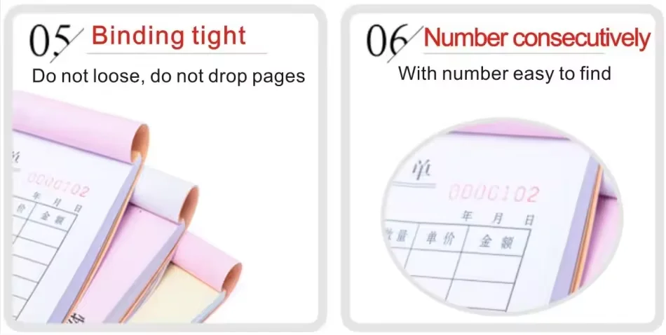 Custom A4 210X297MM NCR CCP Carbonless Copy Book-Binding Glue Hard ...