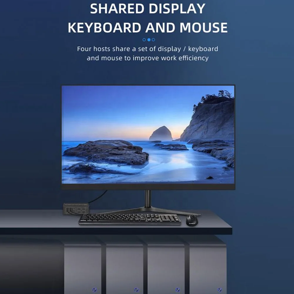 Custom Dvi Kvm Switch External Button Remote Control 2x1 2 Ports Usb ...