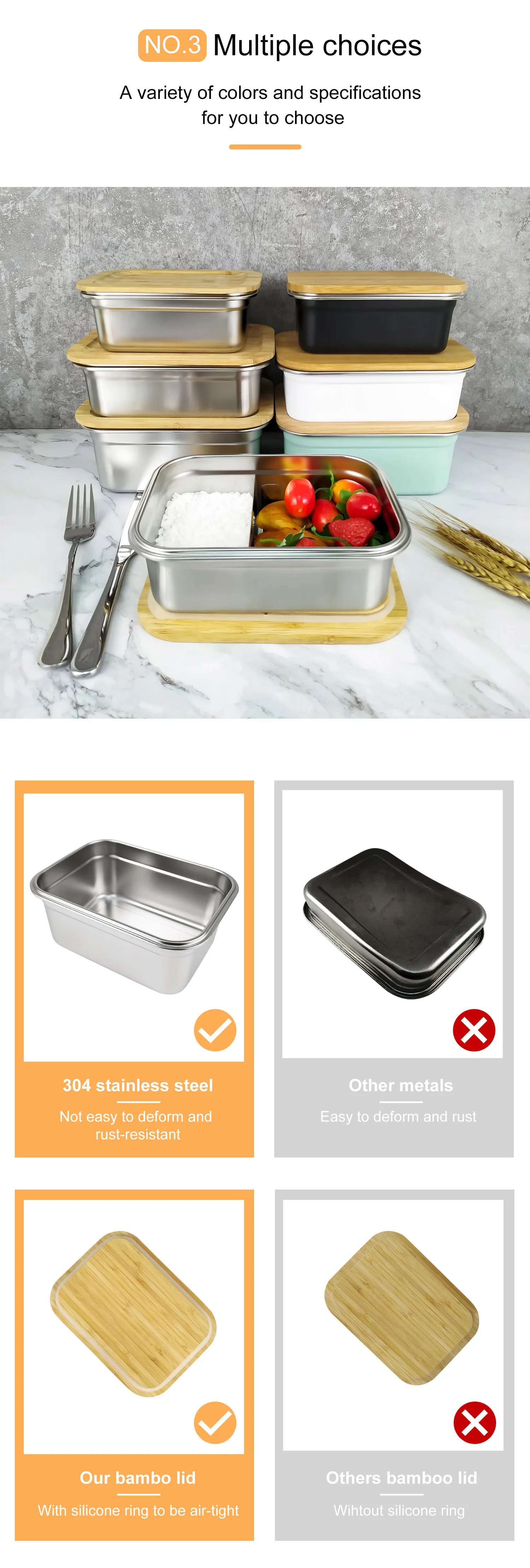 2020 New Personalised Bamboo Bento Lunch Box Eco,Kids Stainless Steel ...