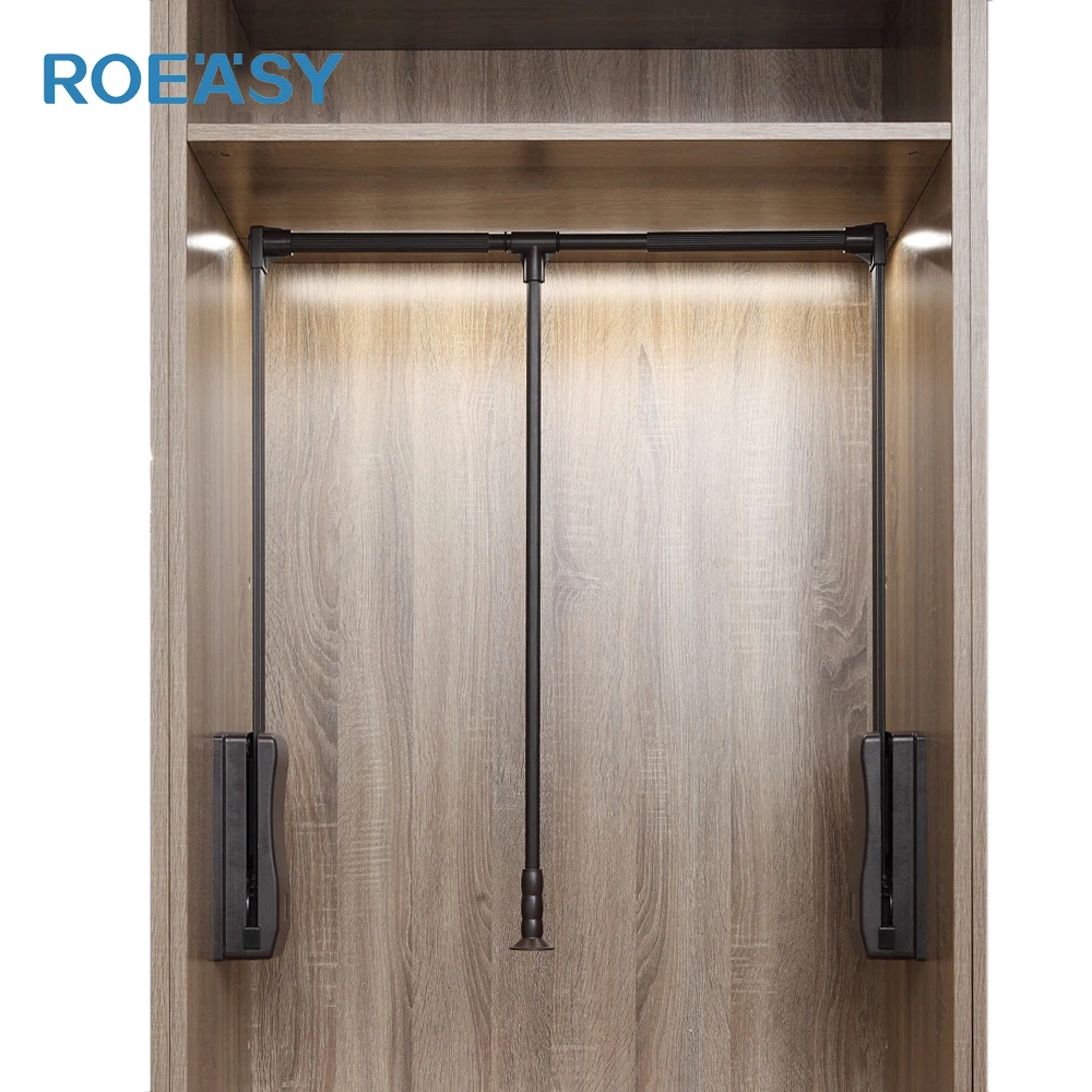 Roeasy Wardrobe Pull Down Hanger Lifter Side Mount Clothes Wardrobe ...