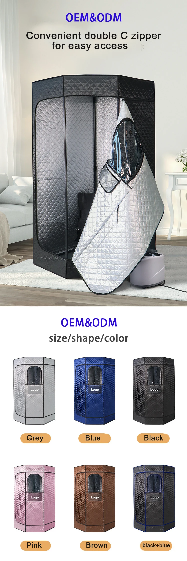 Portable Home Use Pentagonal Foldable Sweat Box Sauna Control Smart ...