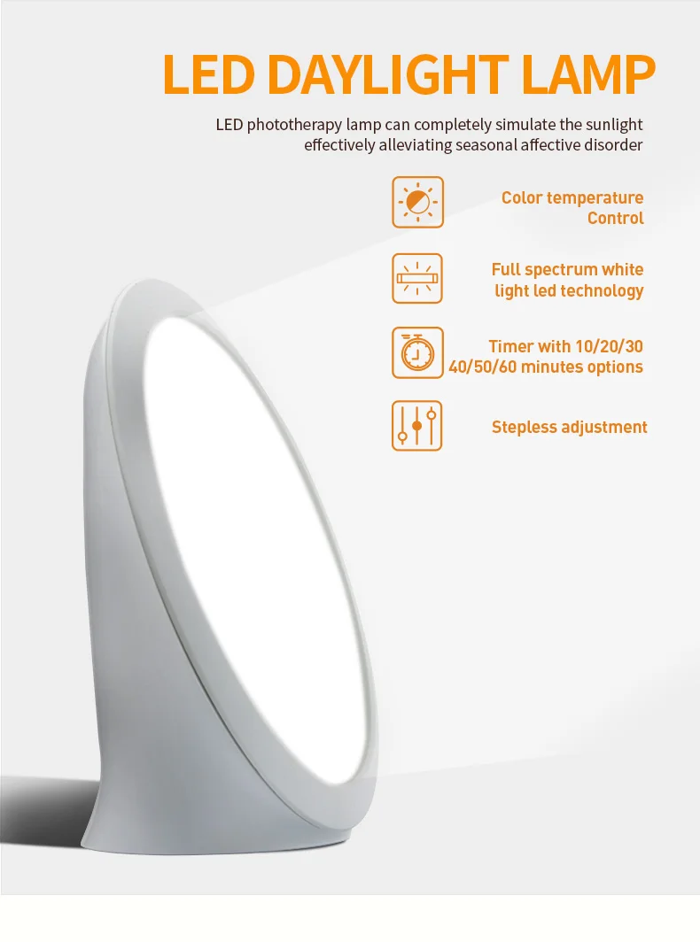 Uv Free Color Temperature Adjustable Sad Lamp Light Therapy Lamp 10000 ...