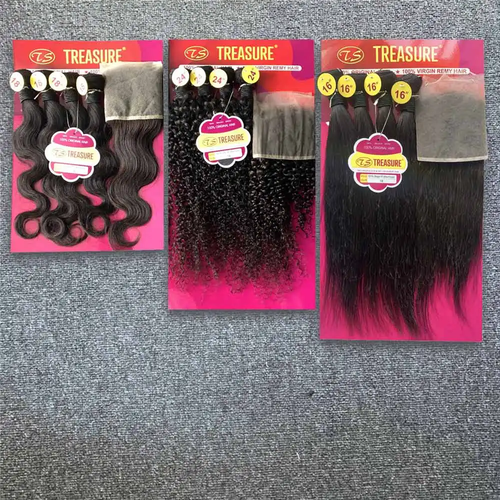 4+1 Packet Human Hair Meche Humain Bresilienne Curly Cuticle Aligned ...