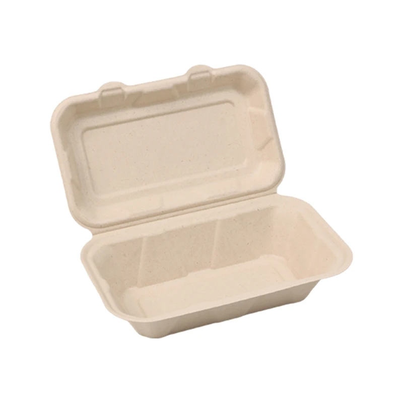 Sugarcane Bagasse Box 100% Compostable Hinged Clamshell To Go ...