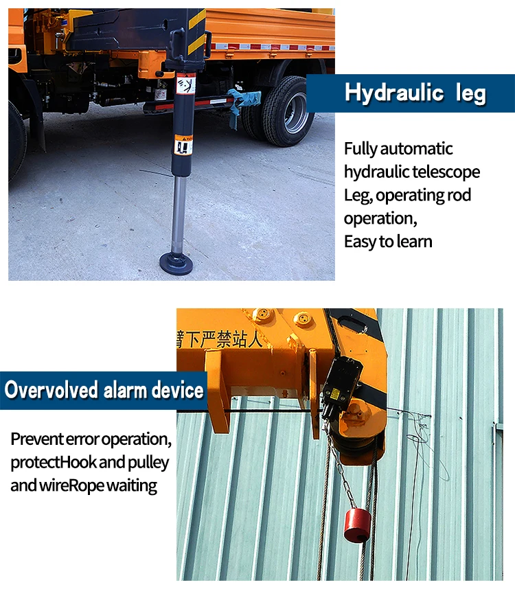 4t Mobile Crane Construction Crane Straight Boom Gruas Machinery Parts ...