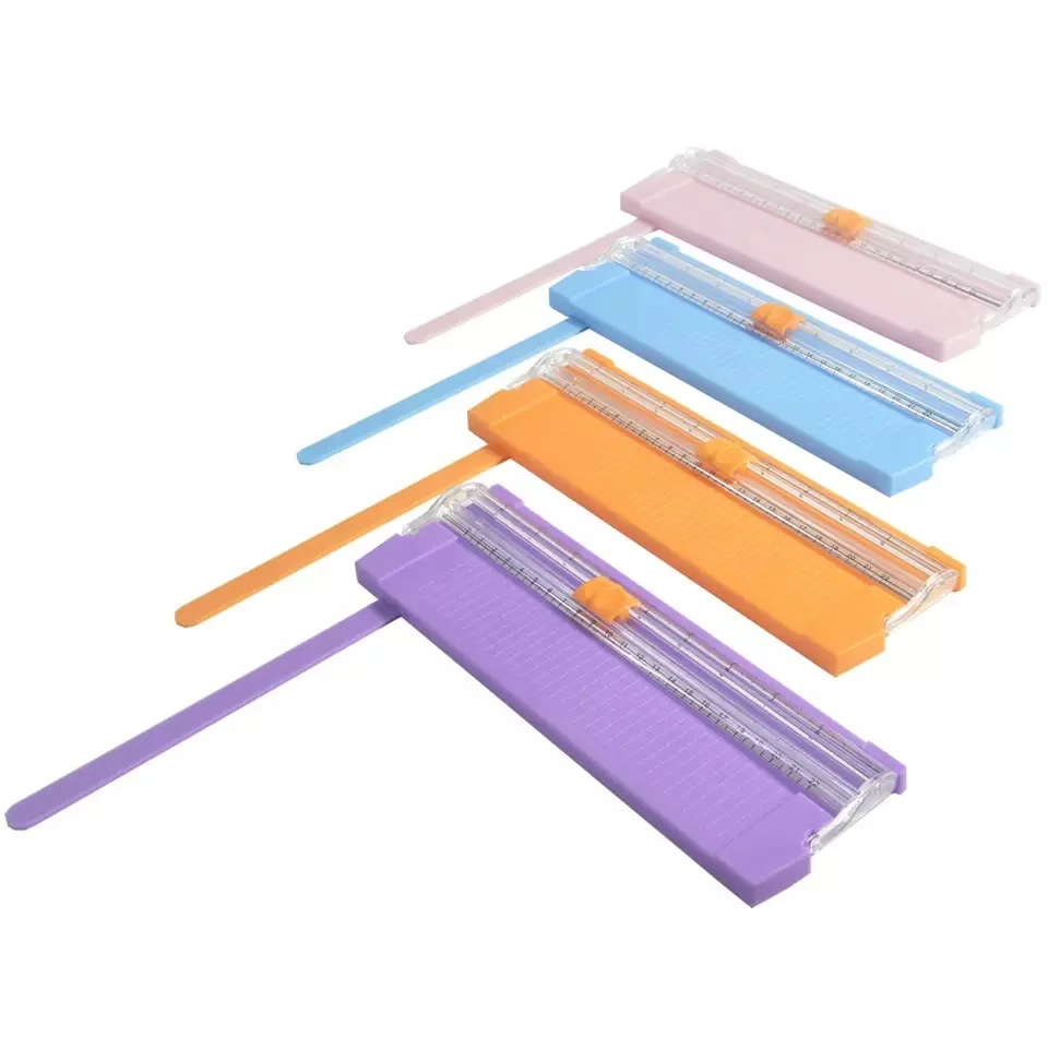 Plastic Mini Paper Cutter Long Ruler Rotary Paper Trimmer Office Craft ...