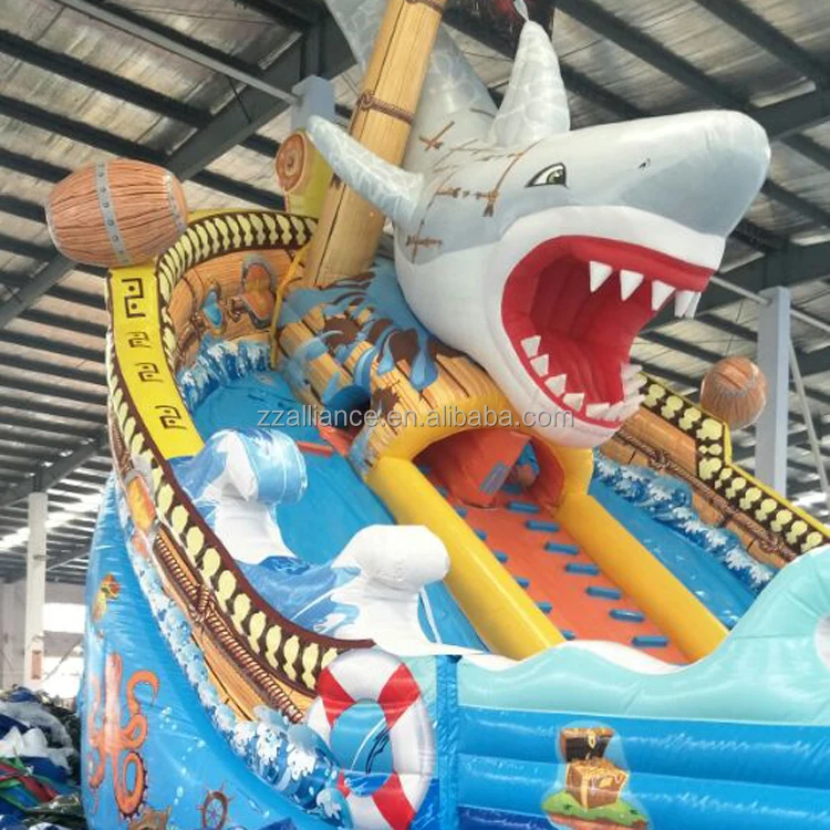 giant shark inflatable slide 20x10m outdoor children bounce slide ...