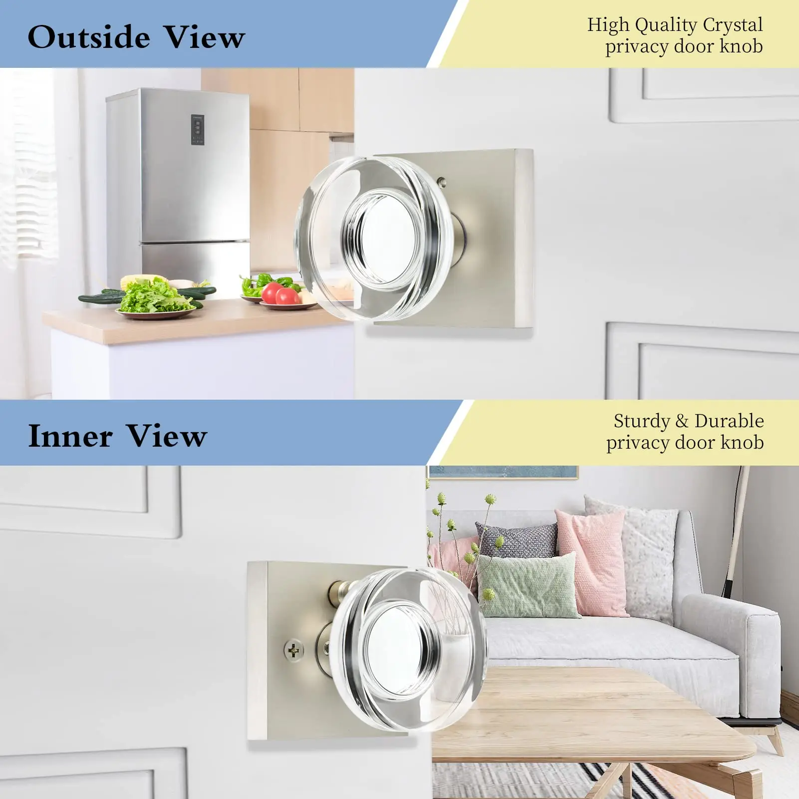Round Glass Door Lock - Secure & Stylish Knobs for Doors
