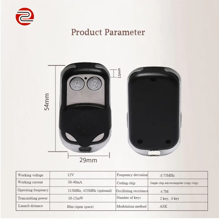 Clone Duplicator Controller Copy Rolling Learning Code RF Universal Remote Control for Garage ...