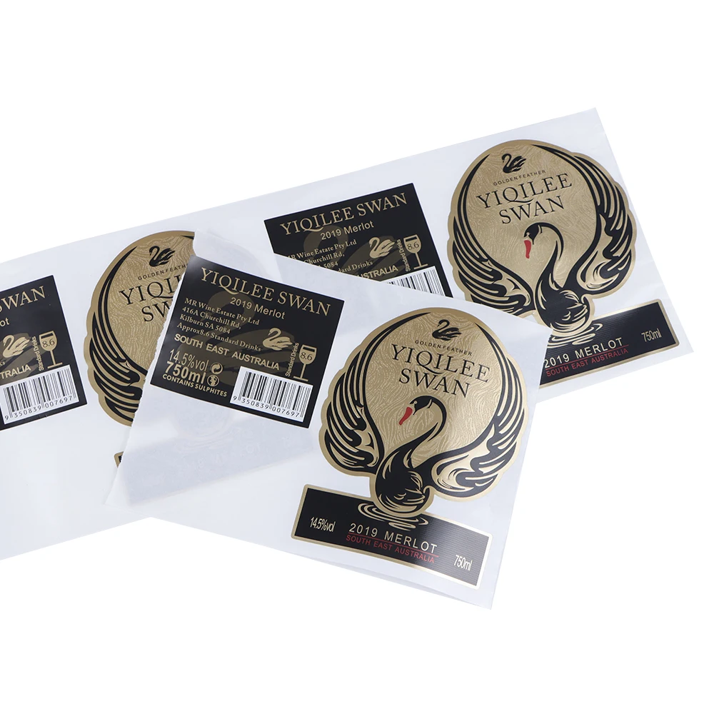 Custom Printing Classic Waterproof Wine Label Sticker With Gold ...