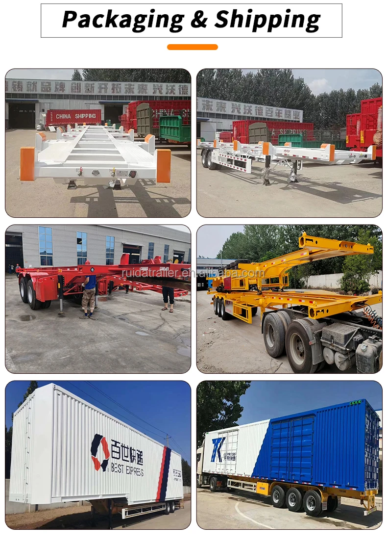 New Shipping Container Trailer Interlink Skeleton Container 2 Or 3 Axle Skeleton Container Truck ...