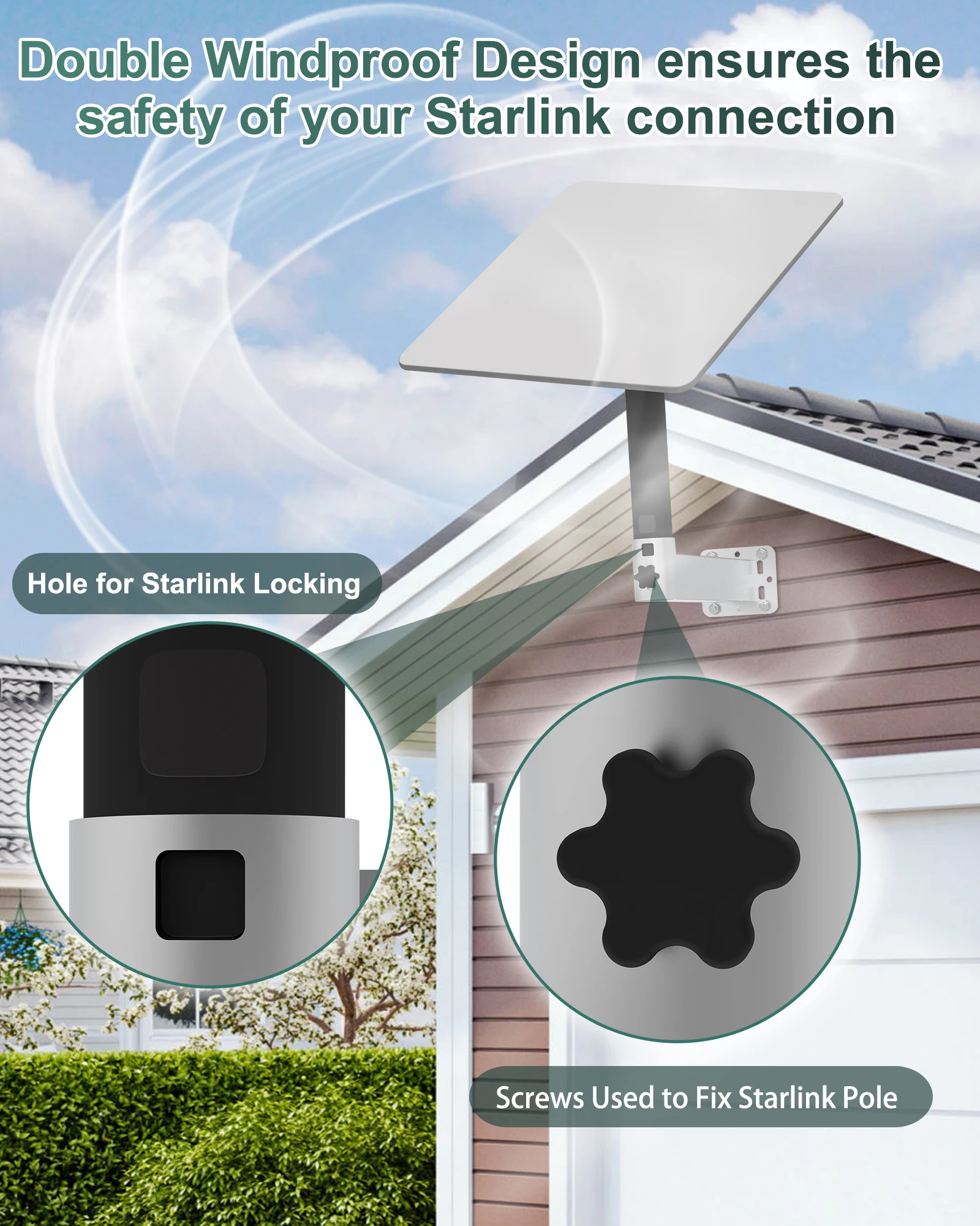 Starlink Long Wall Mount - V2 Compatible Satellite Mount