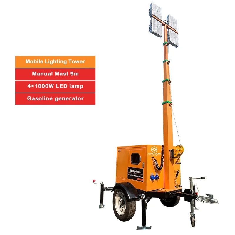 Manual Lifting Water Cooled Diesel Generator Lighthouse With Led Light ...