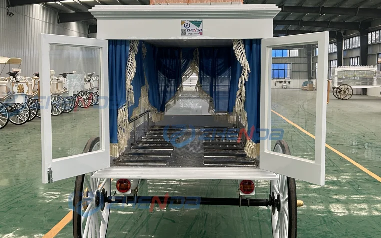 White Electric Funeral Hearse Cart American Funeral Hearse Wagon ...