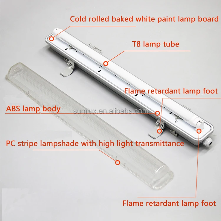 Special Lamp T8 2x18w 2x36w IP65 Triproof Led Batten Light