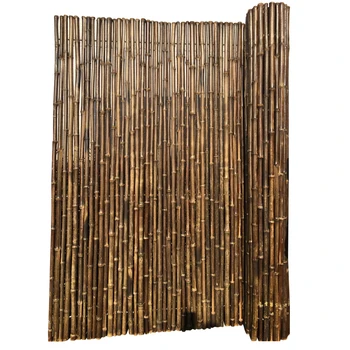Carbonized Natural 8 Foot Tall One Inch Bamboo Fencing 16 Feet Length ...