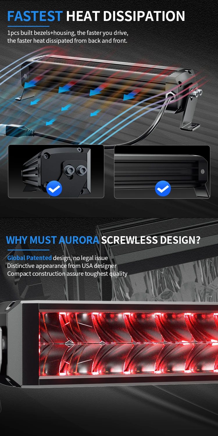 AURORA RGBW LED Light Bar 10/20/30/40/50 Inch 4x4 Offroad Truck Led ...