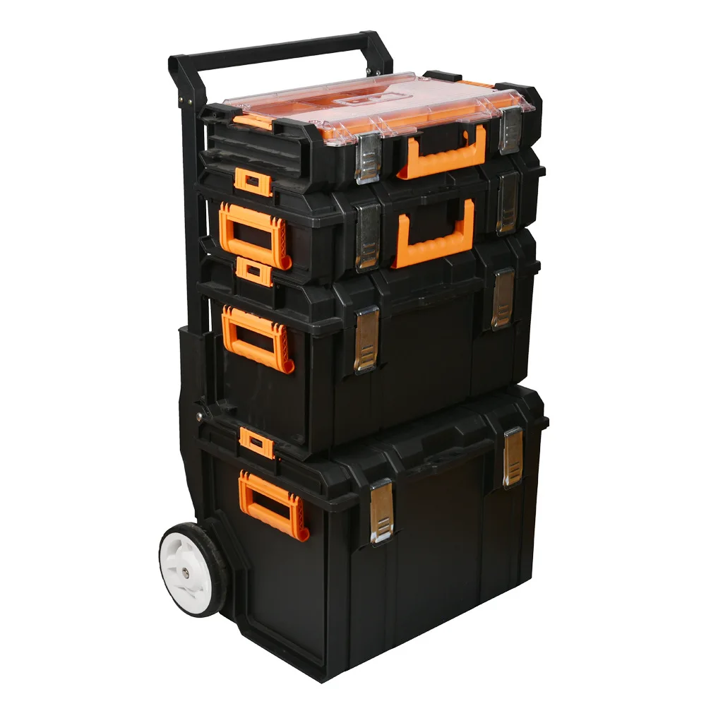 High-quality Wheeled Tool Box Rolling Wheel Stack-up Storage Tool Box ...