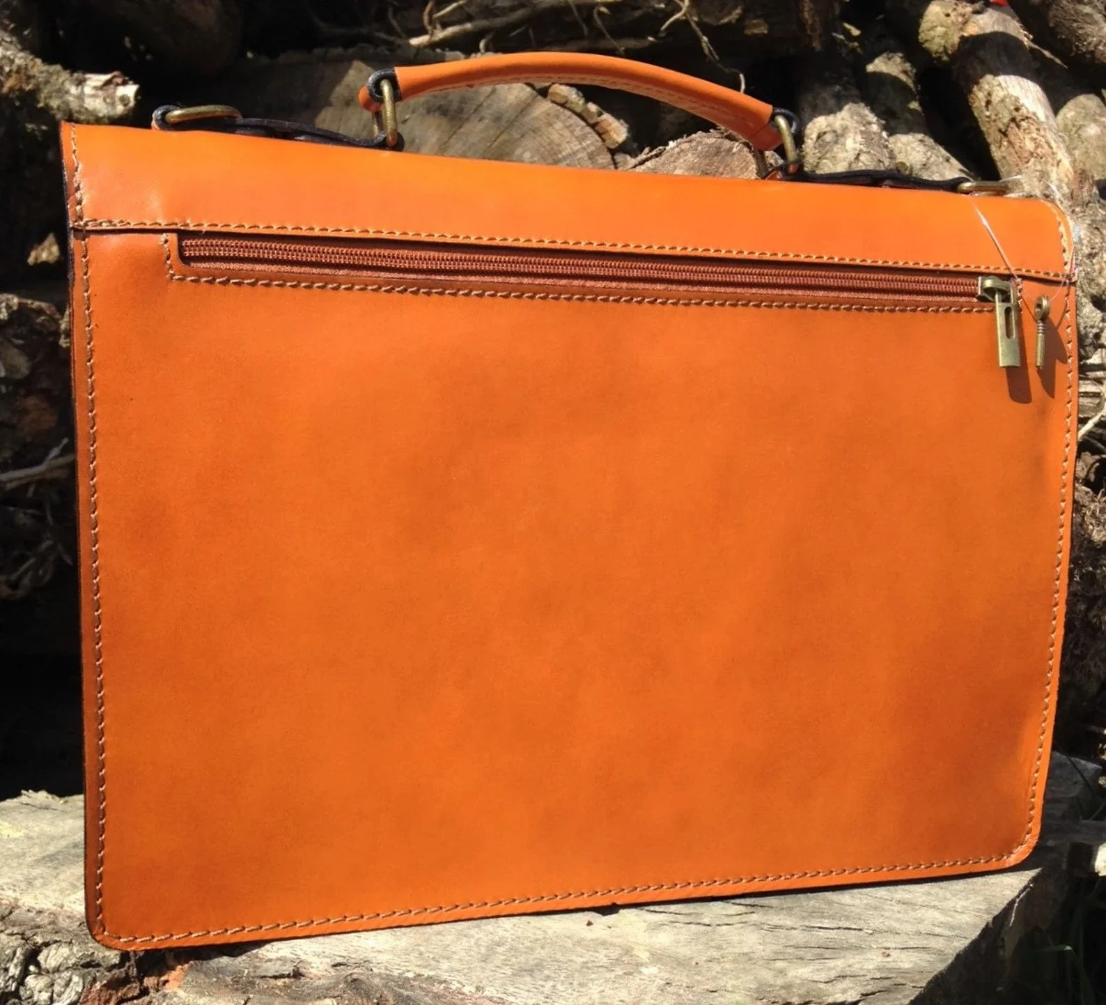 Personalised Handmade Real Leather Briefcase Laptop Business Travel ...