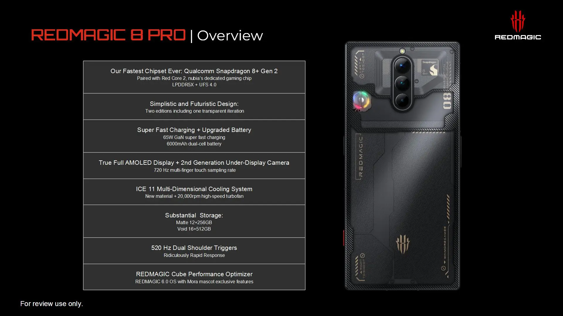 Original Red Magic 8 Pro 5g Gaming Phone 6.8" 2480x1116 Amoled 120hz ...